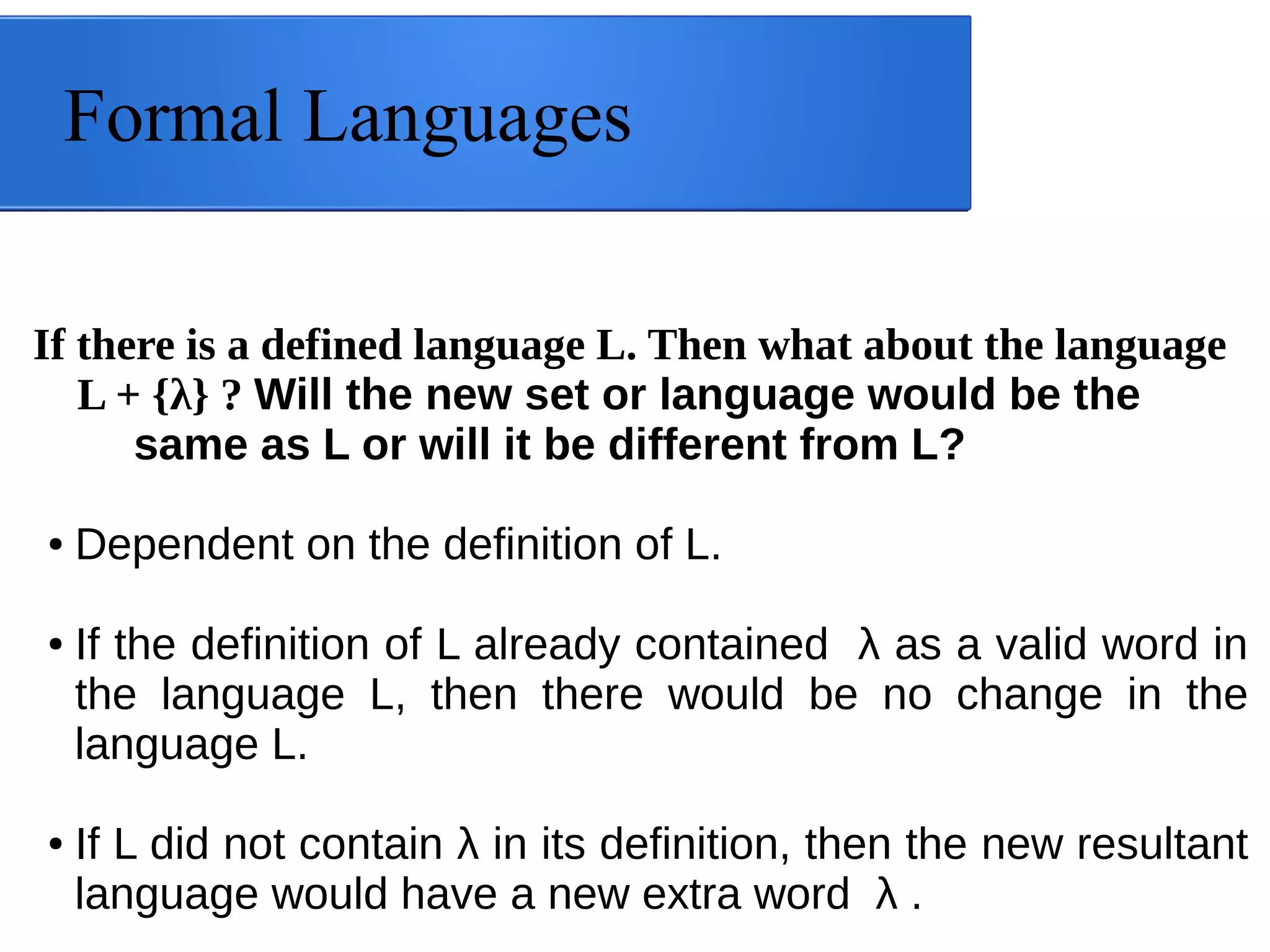 Final formal languages | PPT