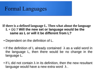 Final formal languages | ODP