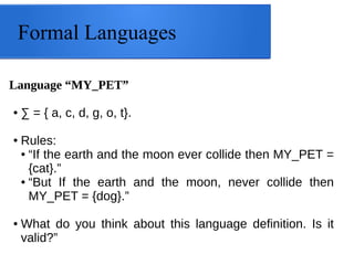 Final formal languages | ODP