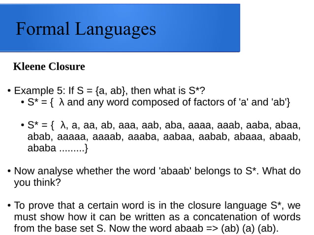 Final formal languages | PPT