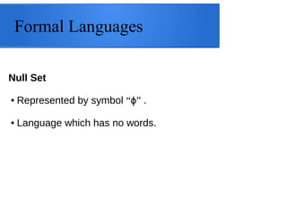 Final formal languages | ODP