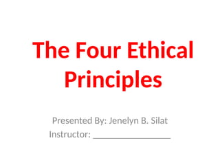 FourEthical Principles of TLE PowerPoint | PPTX