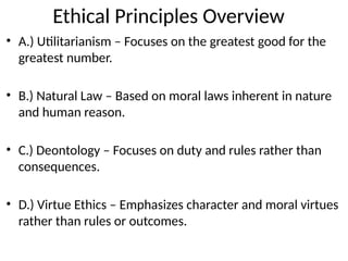 FourEthical Principles of TLE PowerPoint | PPTX