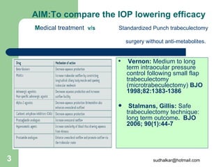Efficacy of Punch Trabeculectomy | PPT