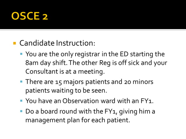 Final FRCEM traditional OSCE ppt ADVANCE | PDF | Educational Assessment ...
