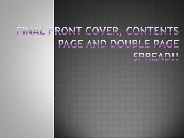 Final front cover, contents page and double | PPT