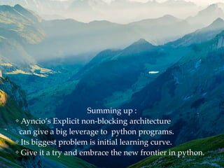 Asyncio : Final frontier in python | PDF
