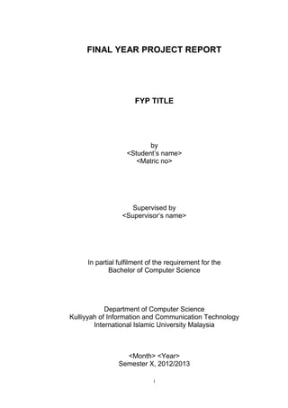 Final fyp report template | DOTX