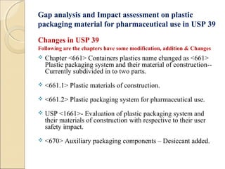 Final gap analysis and impact assessment for packaging development for ...