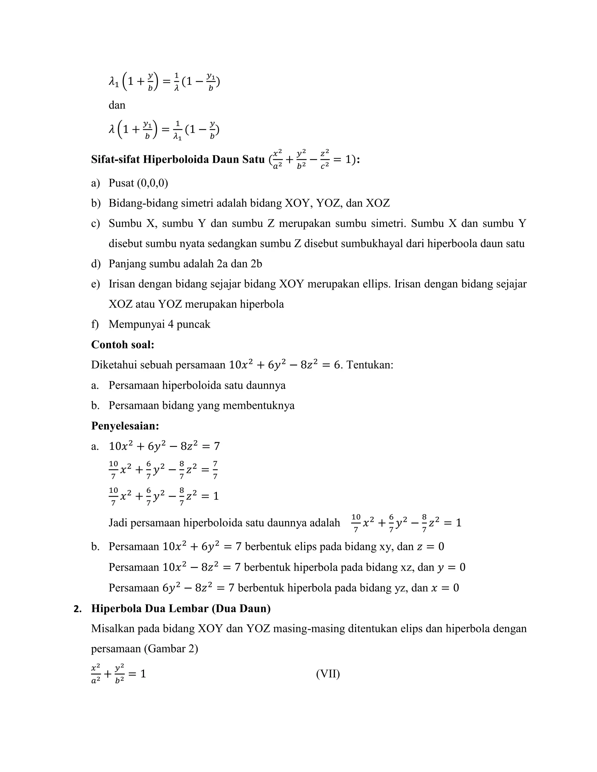 Hiperboloida (Hyperboloid) | PDF