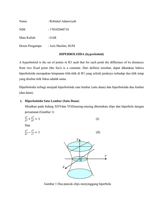 Hiperboloida (Hyperboloid) | PDF