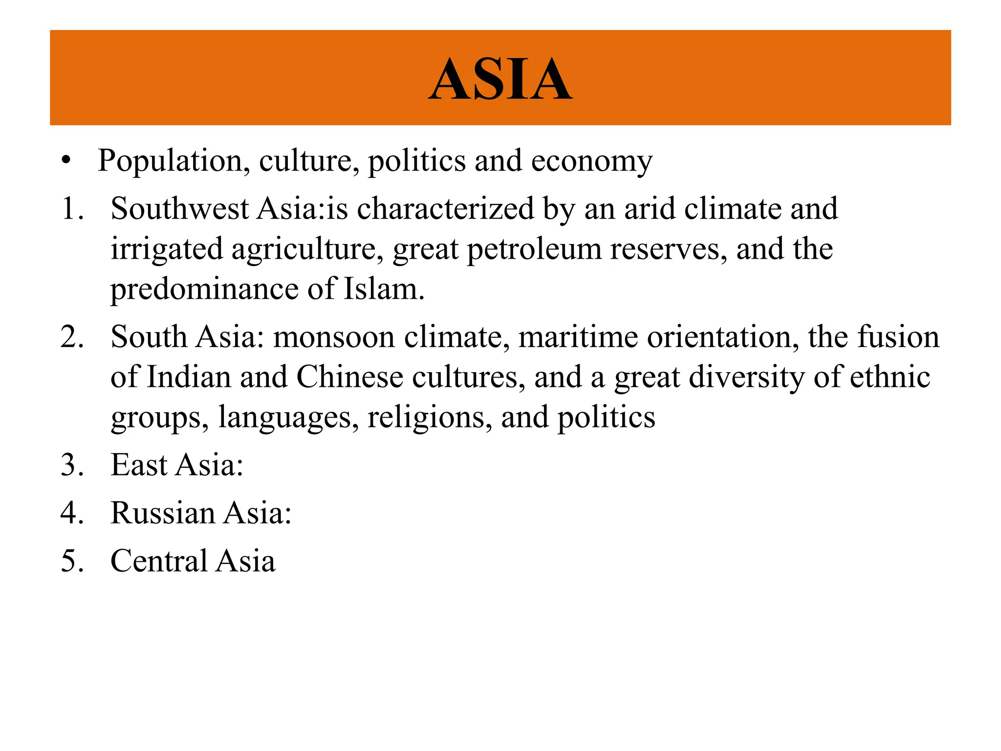 Geography of Asia | PPTX