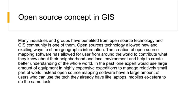 open concept in GIS and open source software for GIS analysis | PPT