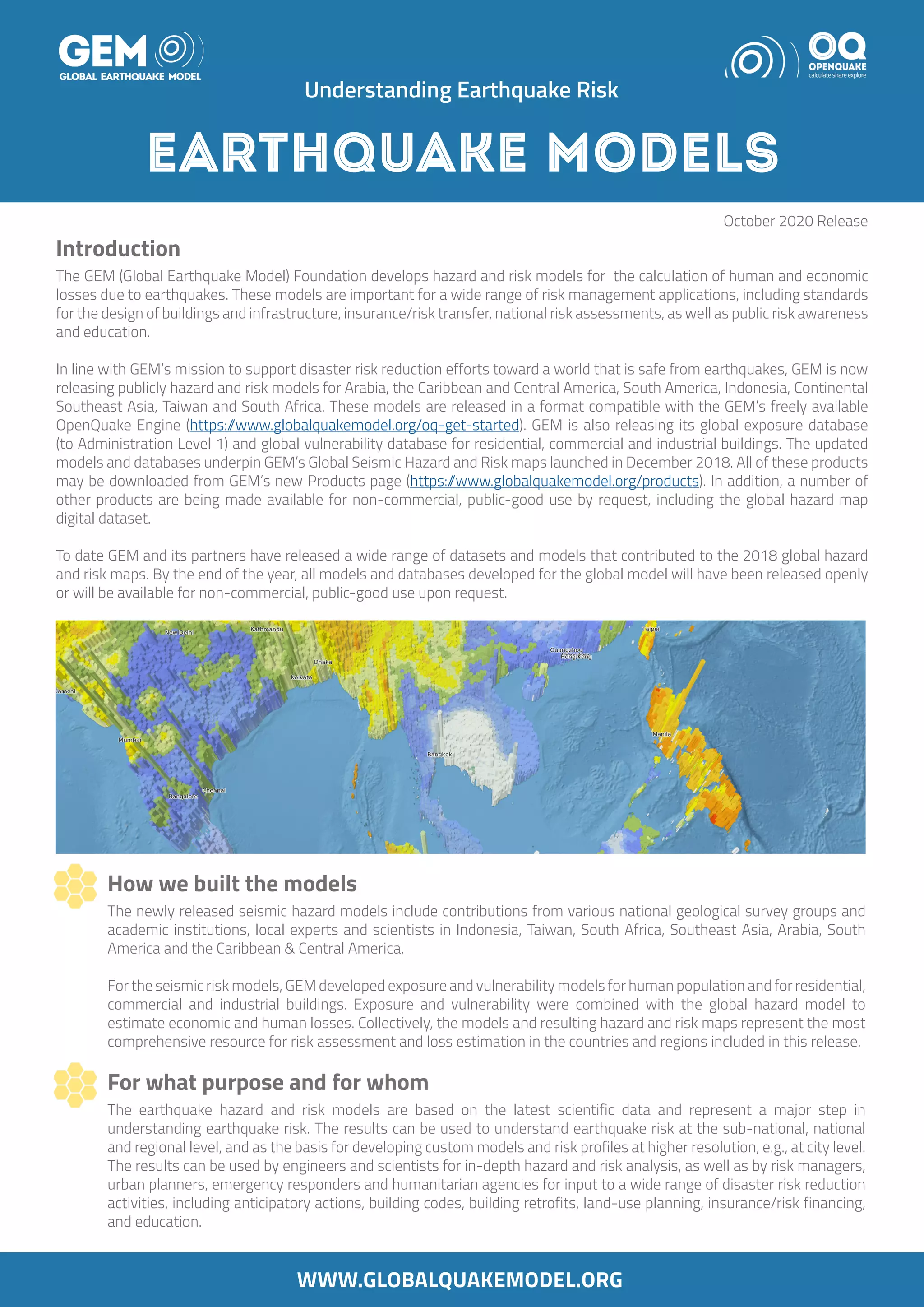 Global Earthquake Model brochure (products released on 12 Oct. 2020) | PDF