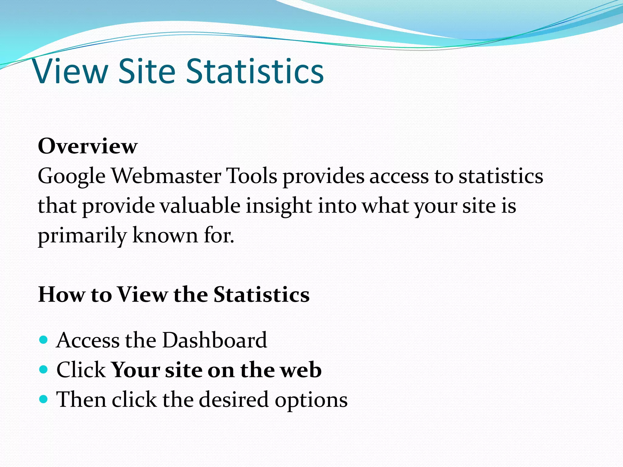 Google WebMaster Tool | PPTX