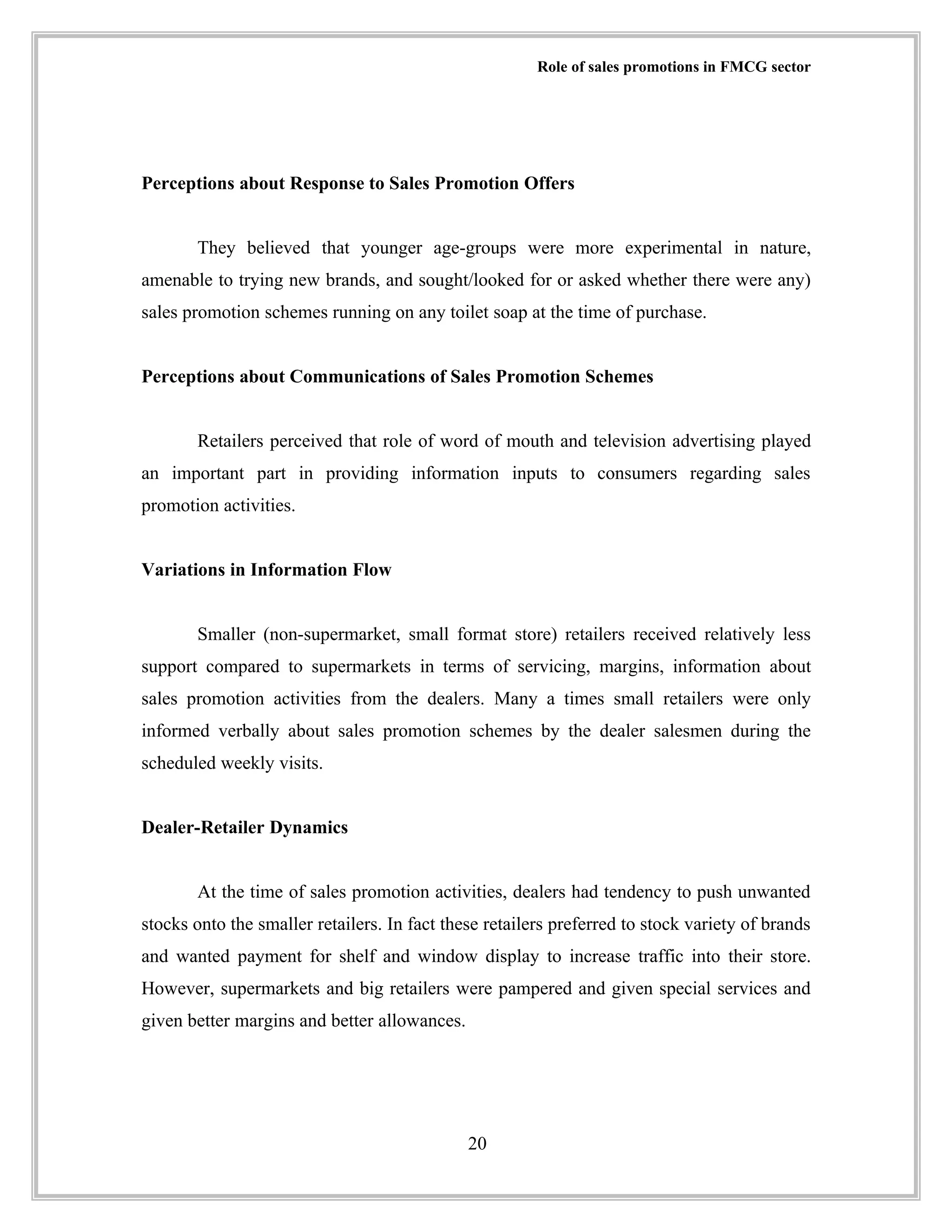 ROLE OF SALES PROMOTION ON FMCG | DOC