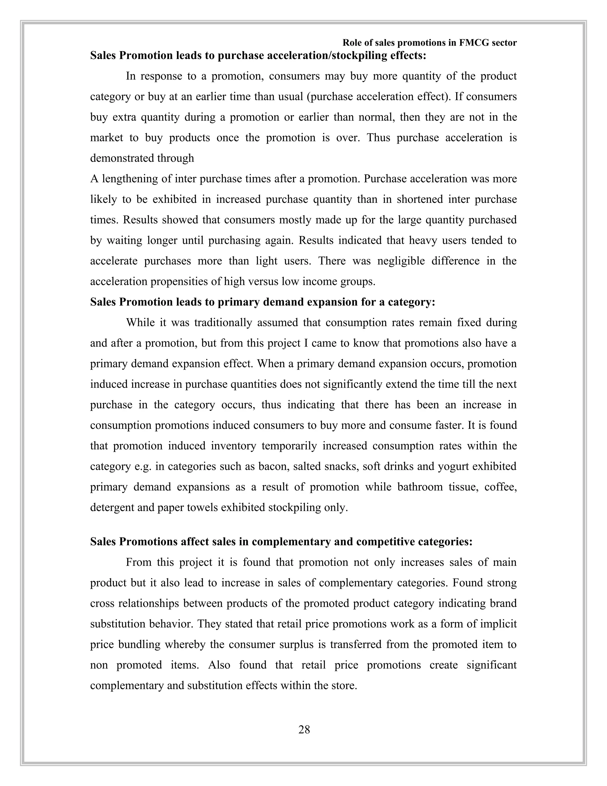 ROLE OF SALES PROMOTION ON FMCG | DOC
