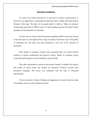 ROLE OF SALES PROMOTION ON FMCG | DOC