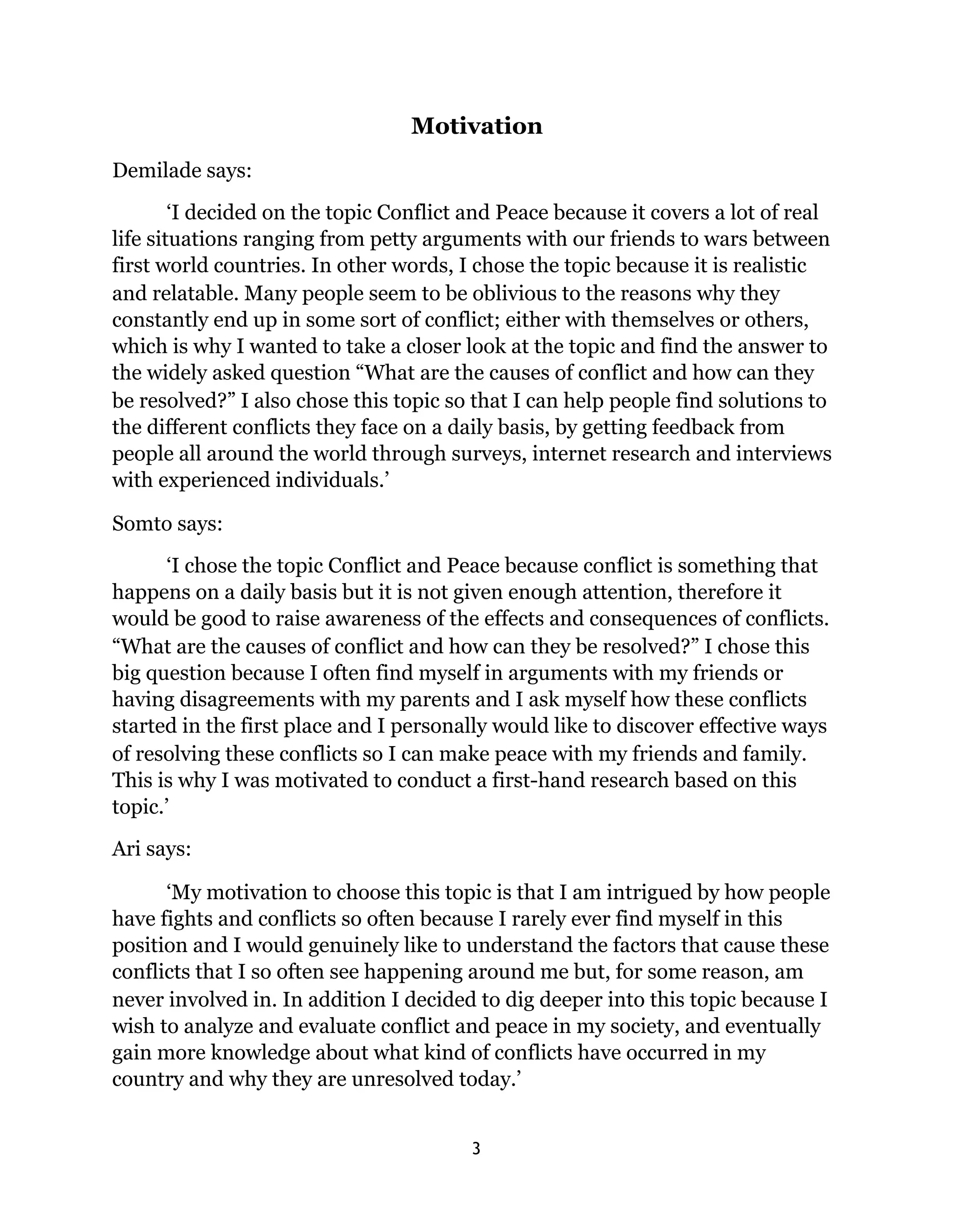 Conflict and Peace | PDF