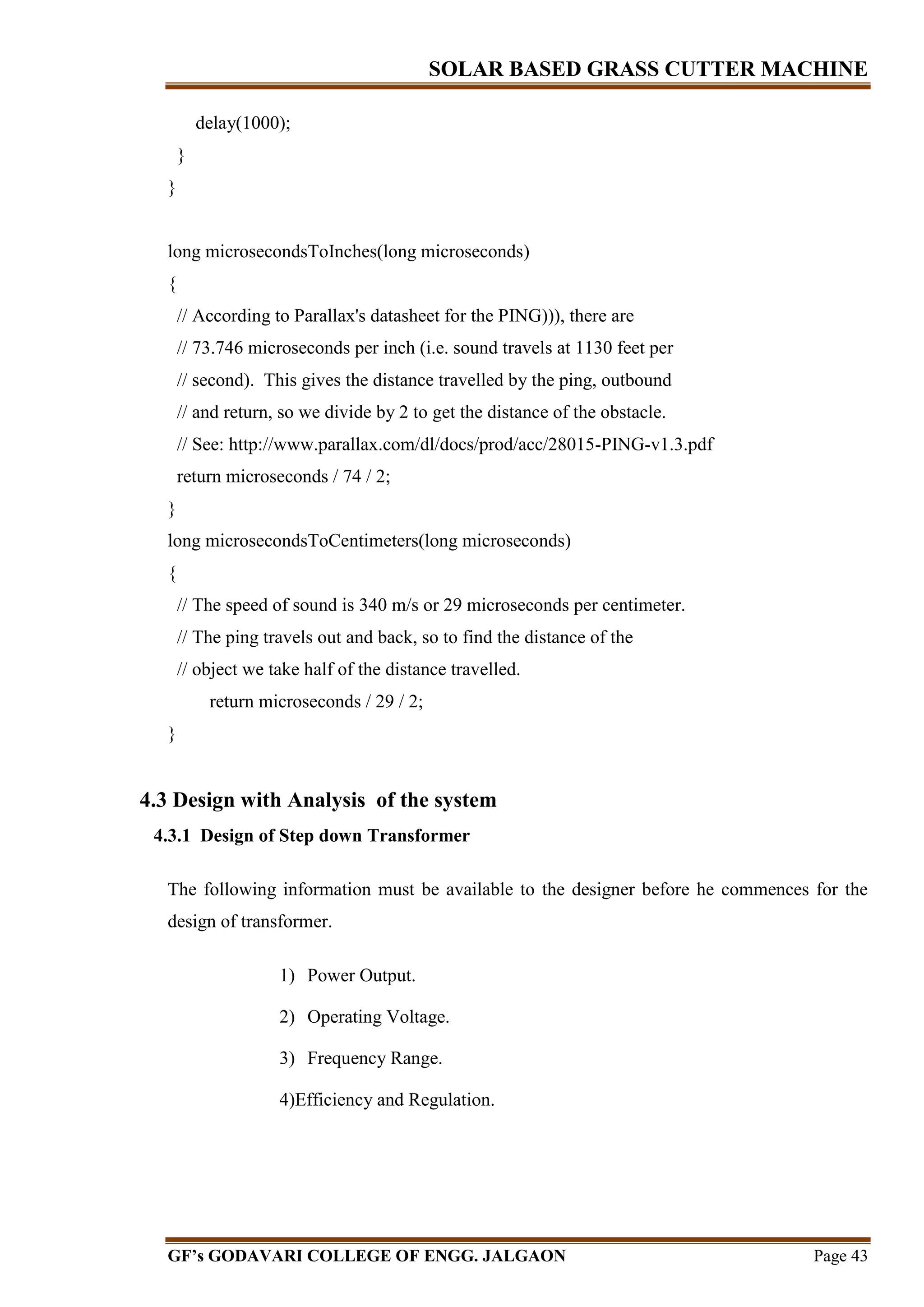 SOLAR BASED GRASS CUTTER MACHINE | PDF