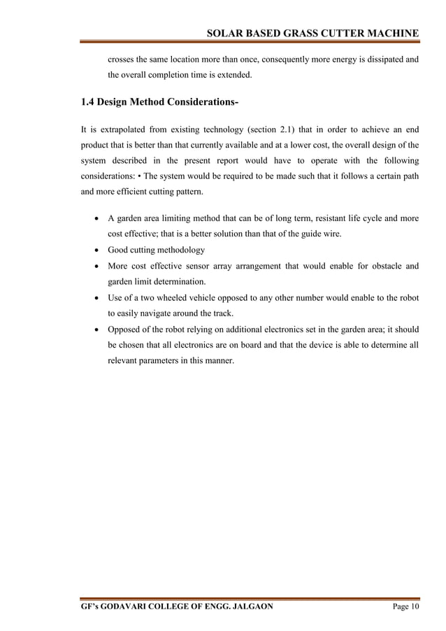 SOLAR BASED GRASS CUTTER MACHINE | PDF