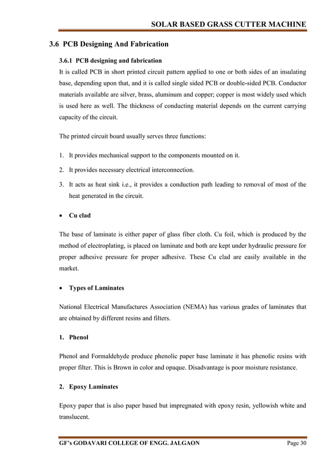 SOLAR BASED GRASS CUTTER MACHINE | PDF