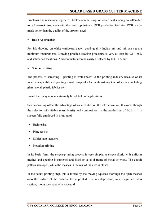 SOLAR BASED GRASS CUTTER MACHINE | PDF