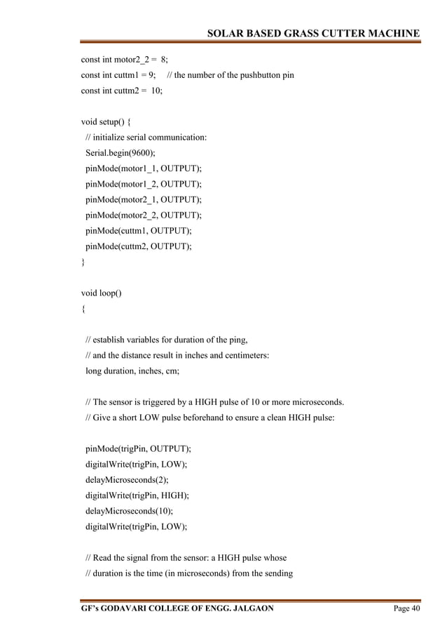 SOLAR BASED GRASS CUTTER MACHINE | PDF