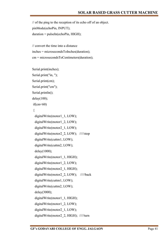 SOLAR BASED GRASS CUTTER MACHINE | PDF