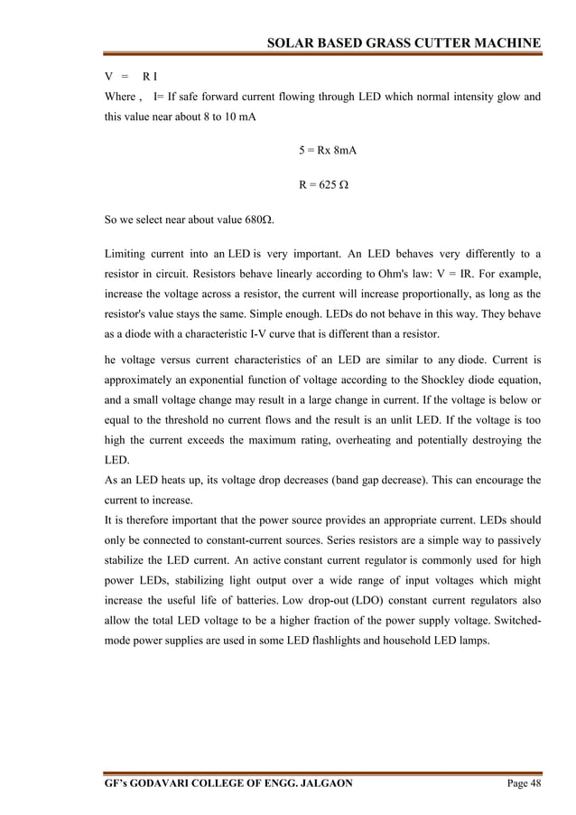 SOLAR BASED GRASS CUTTER MACHINE | PDF