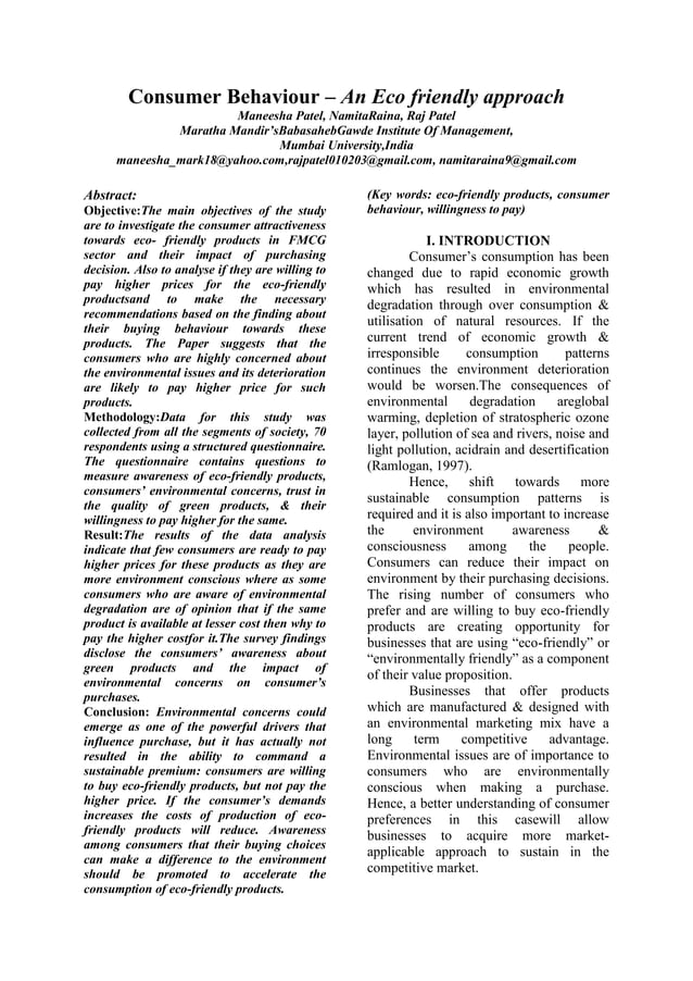 Green Consumer Behaviour Pdf