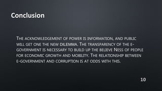 Role of e-Governance Against Corruption in Public Administration in ...