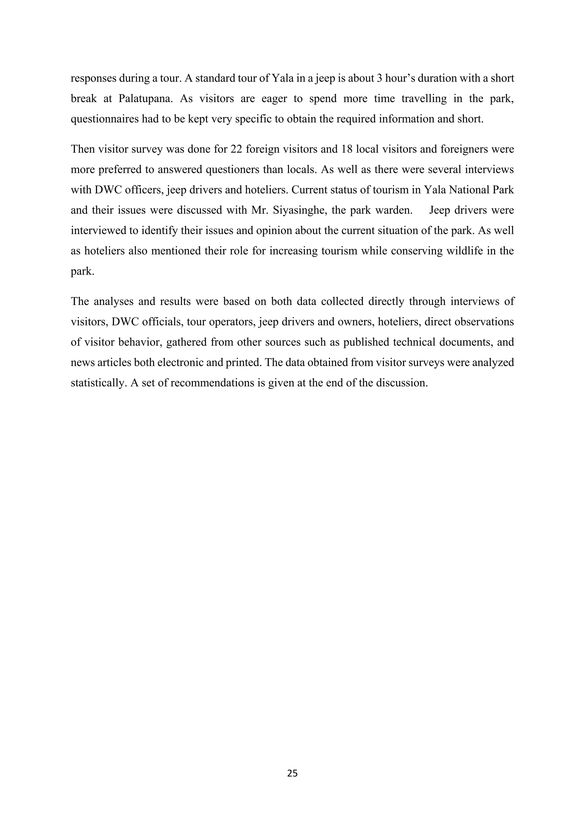 Wildlife tourism in Yala national park in Sri Lanka | PDF