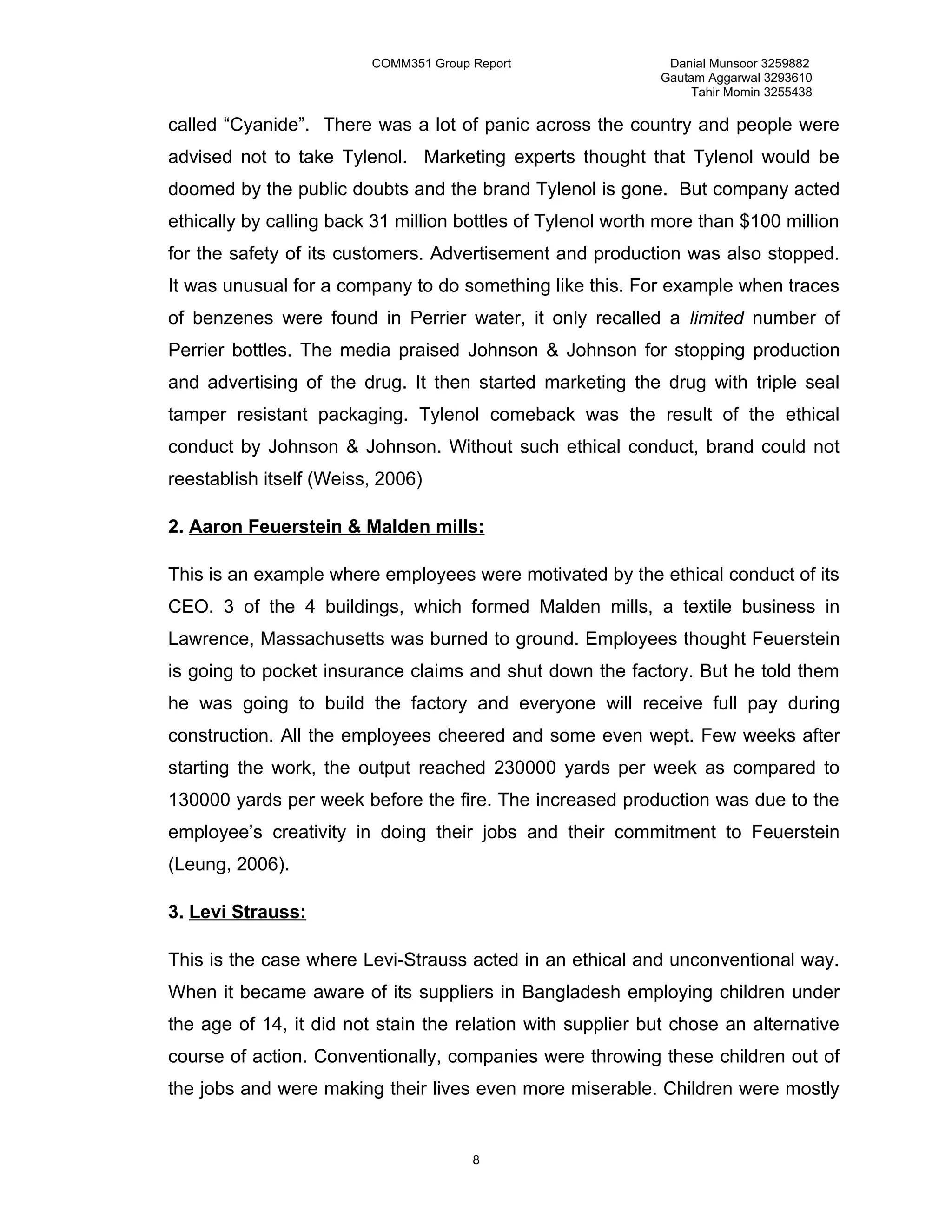 Why Be Ethical ? - Report | DOC