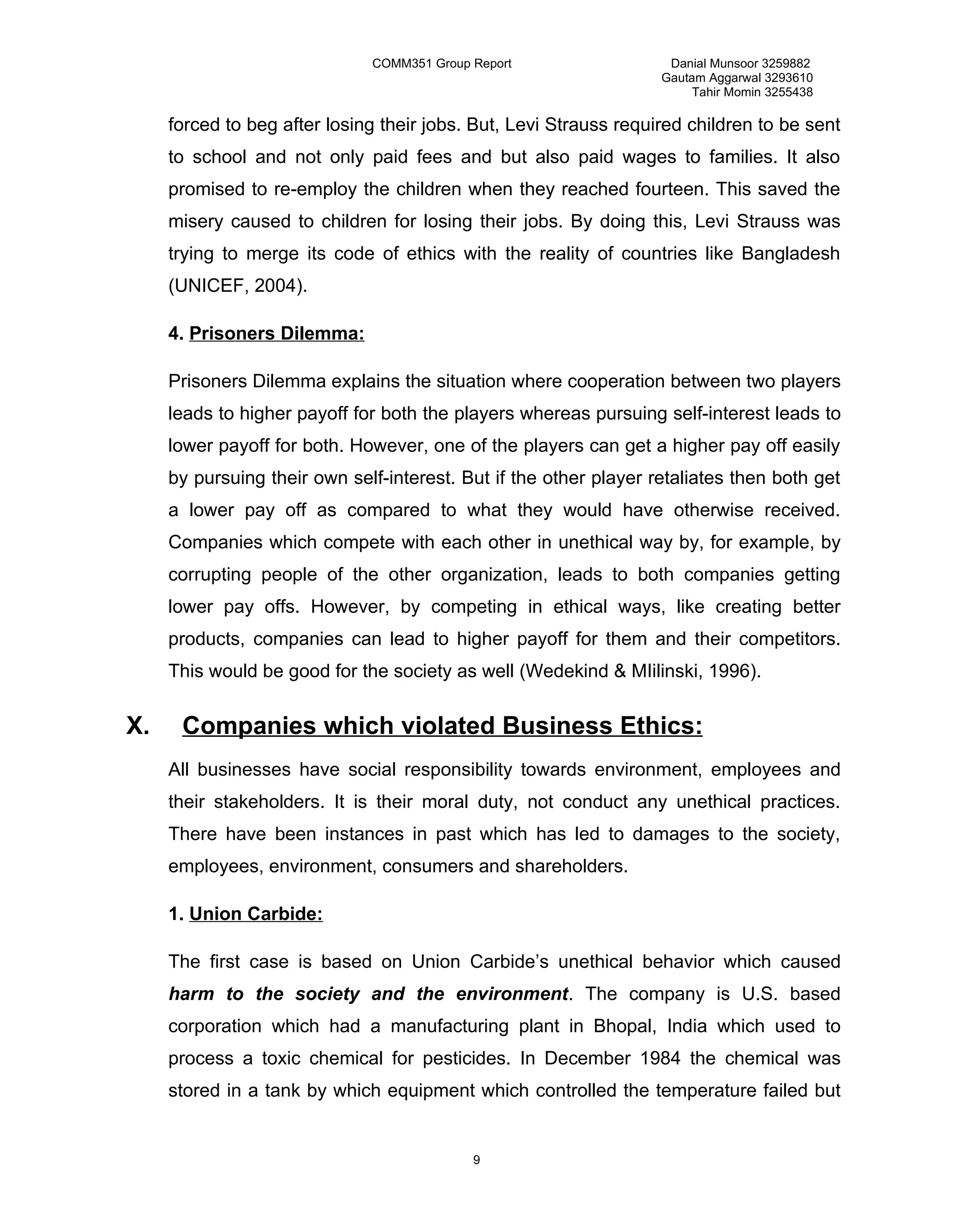 Why Be Ethical ? - Report | DOC