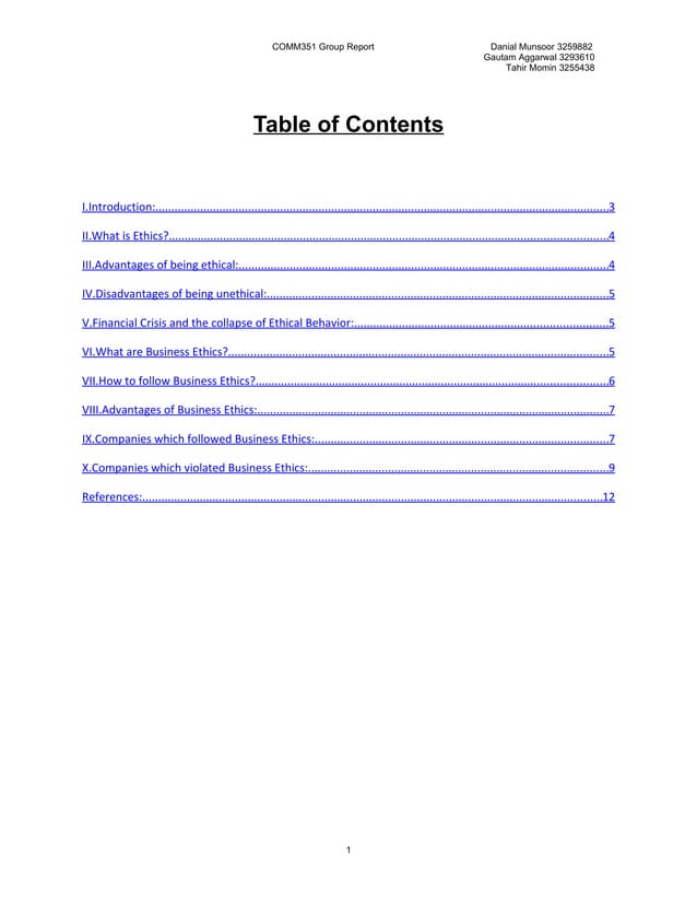 Why Be Ethical ? - Report | DOC