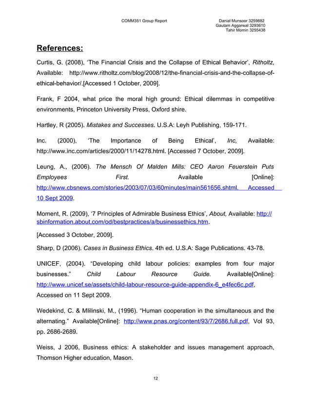 Why Be Ethical ? - Report | PDF