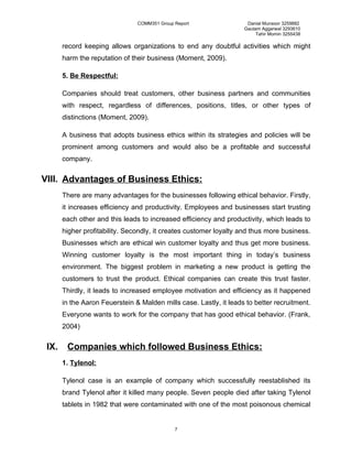 Why Be Ethical ? - Report | DOC