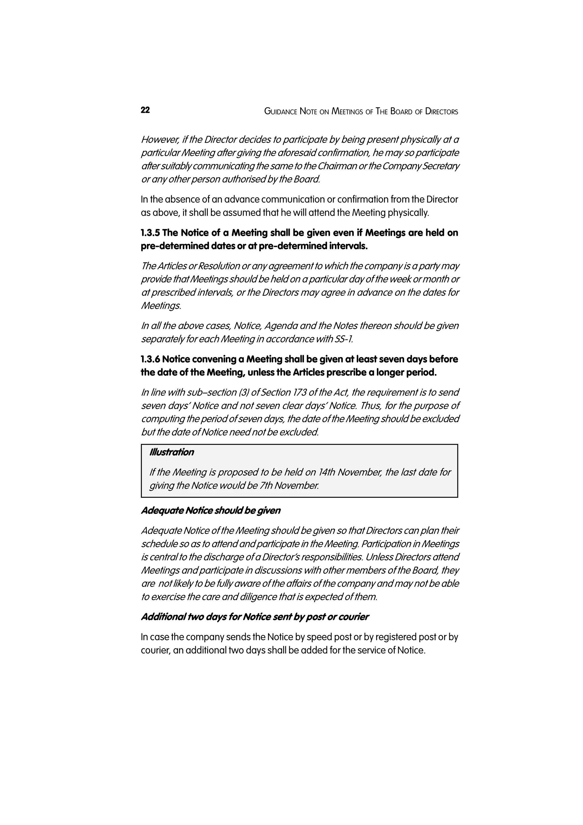 Final guidance note on meeting of the board of directors by ICSI | PDF