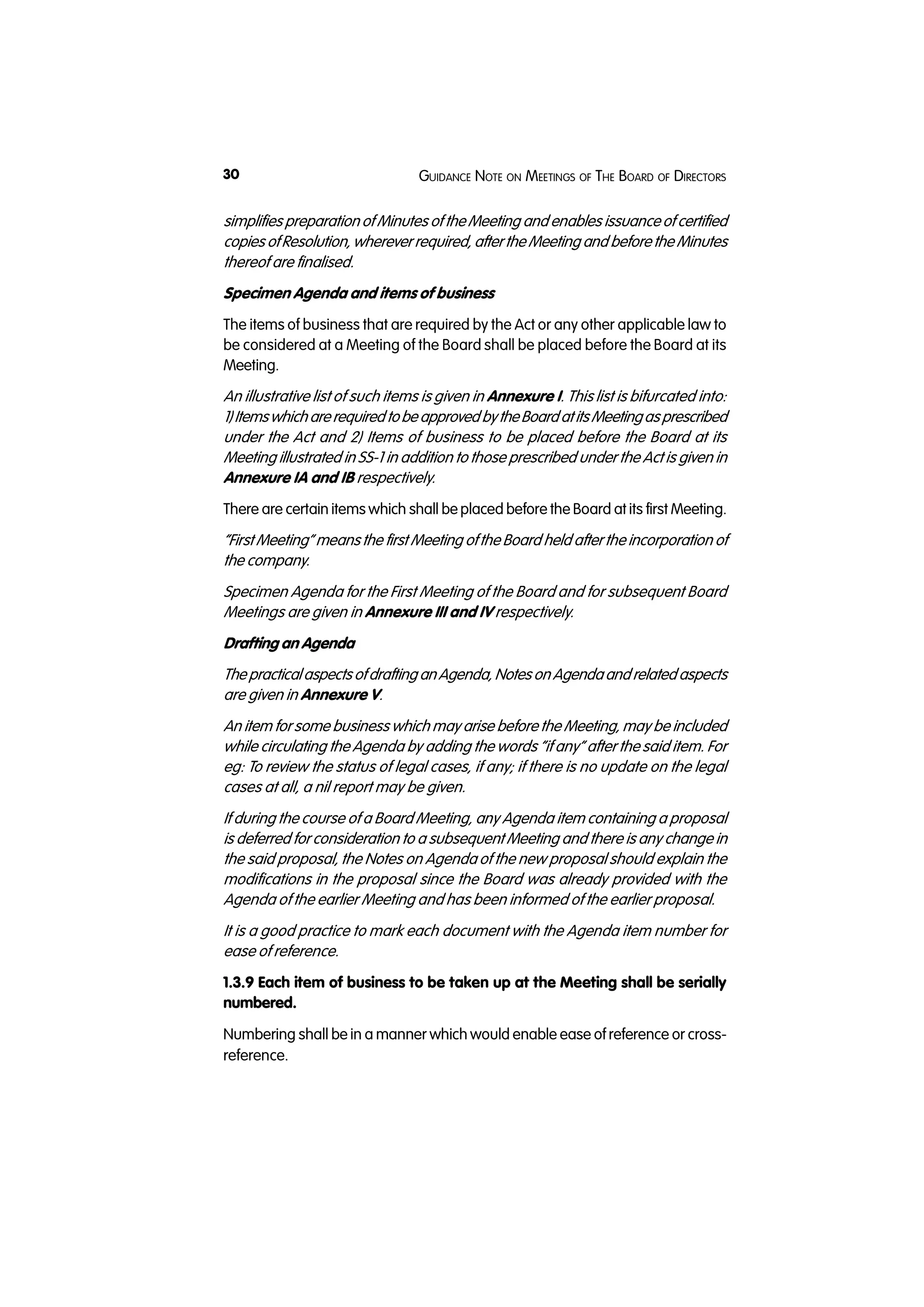 Final guidance note on meeting of the board of directors by ICSI | PDF