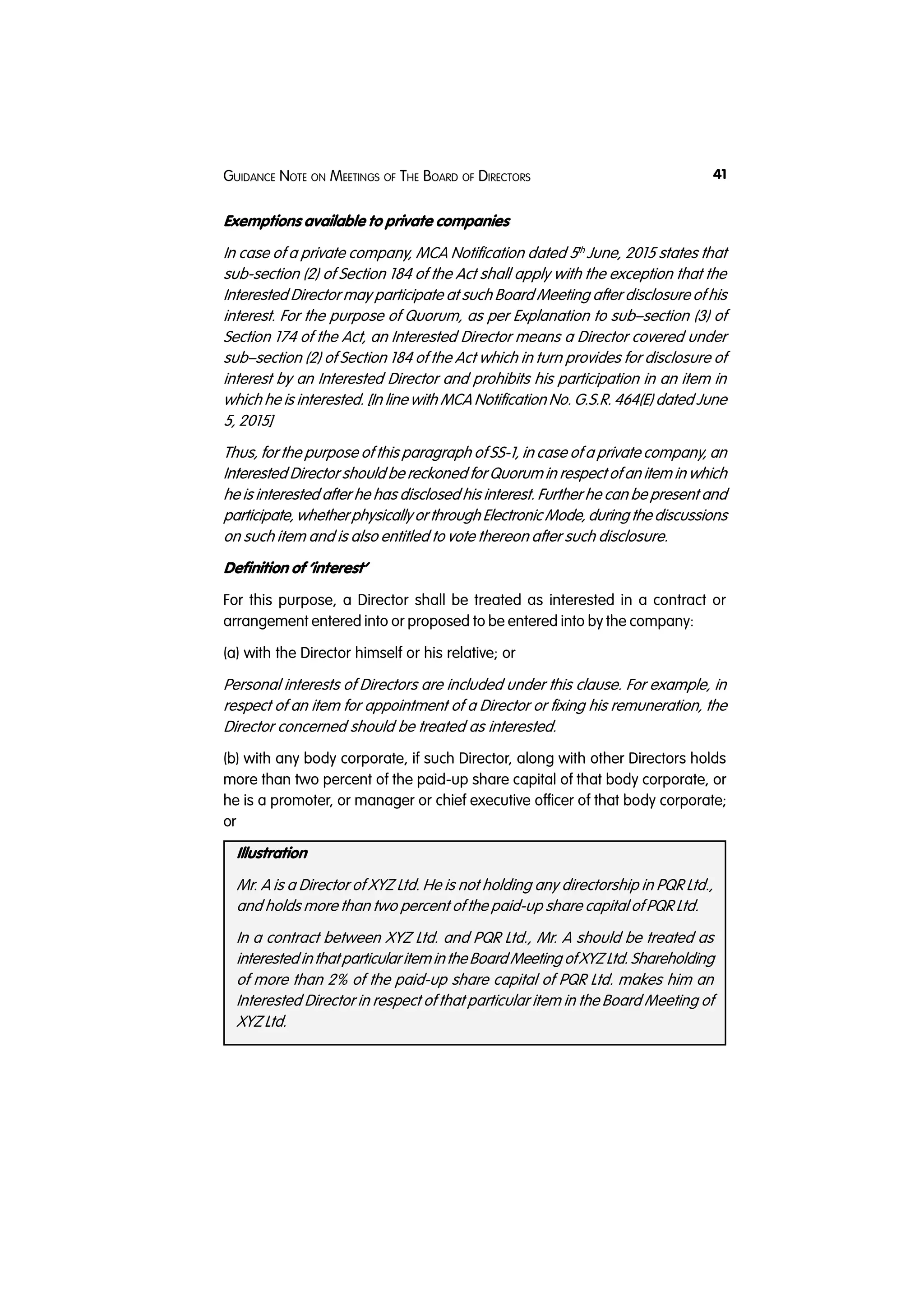Final guidance note on meeting of the board of directors by ICSI | PDF