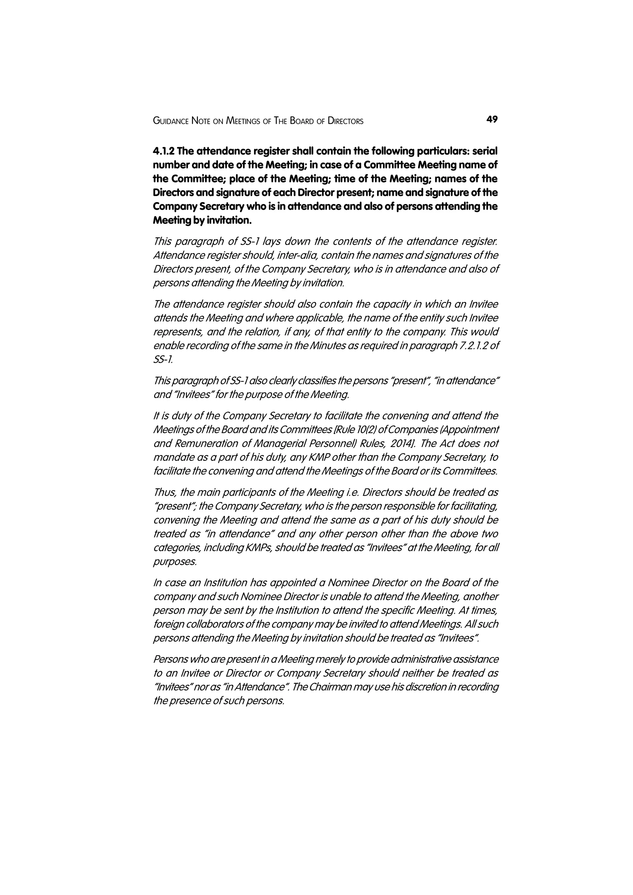 Final guidance note on meeting of the board of directors by ICSI | PDF