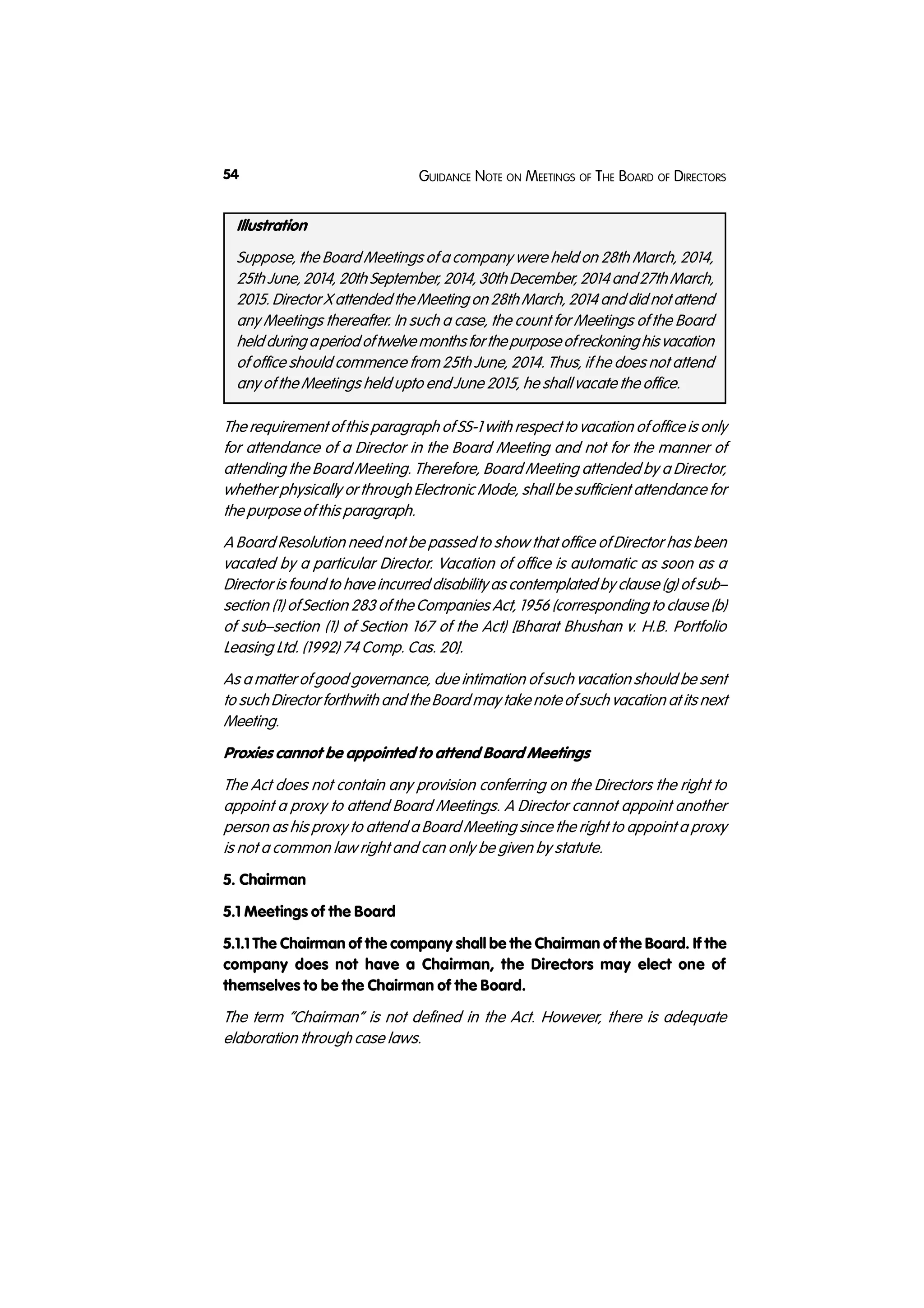 Final guidance note on meeting of the board of directors by ICSI | PDF