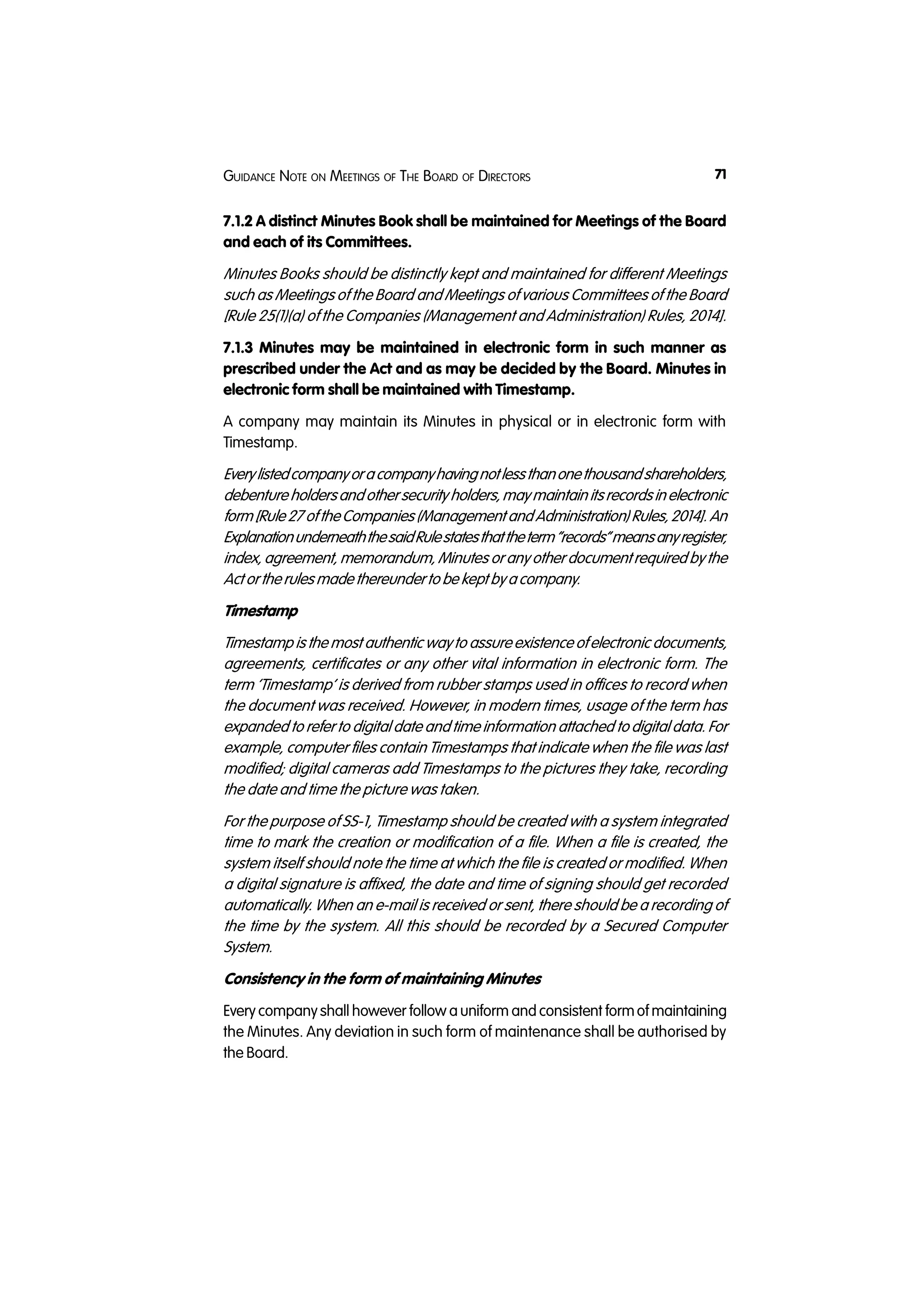 Final guidance note on meeting of the board of directors by ICSI | PDF