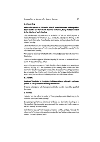 Final guidance note on meeting of the board of directors by ICSI | PDF