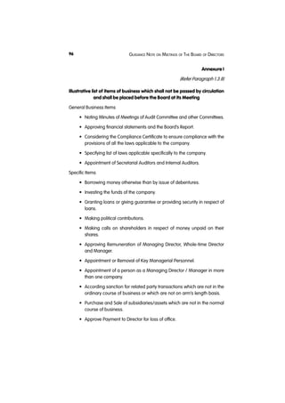 Final guidance note on meeting of the board of directors by ICSI | PDF