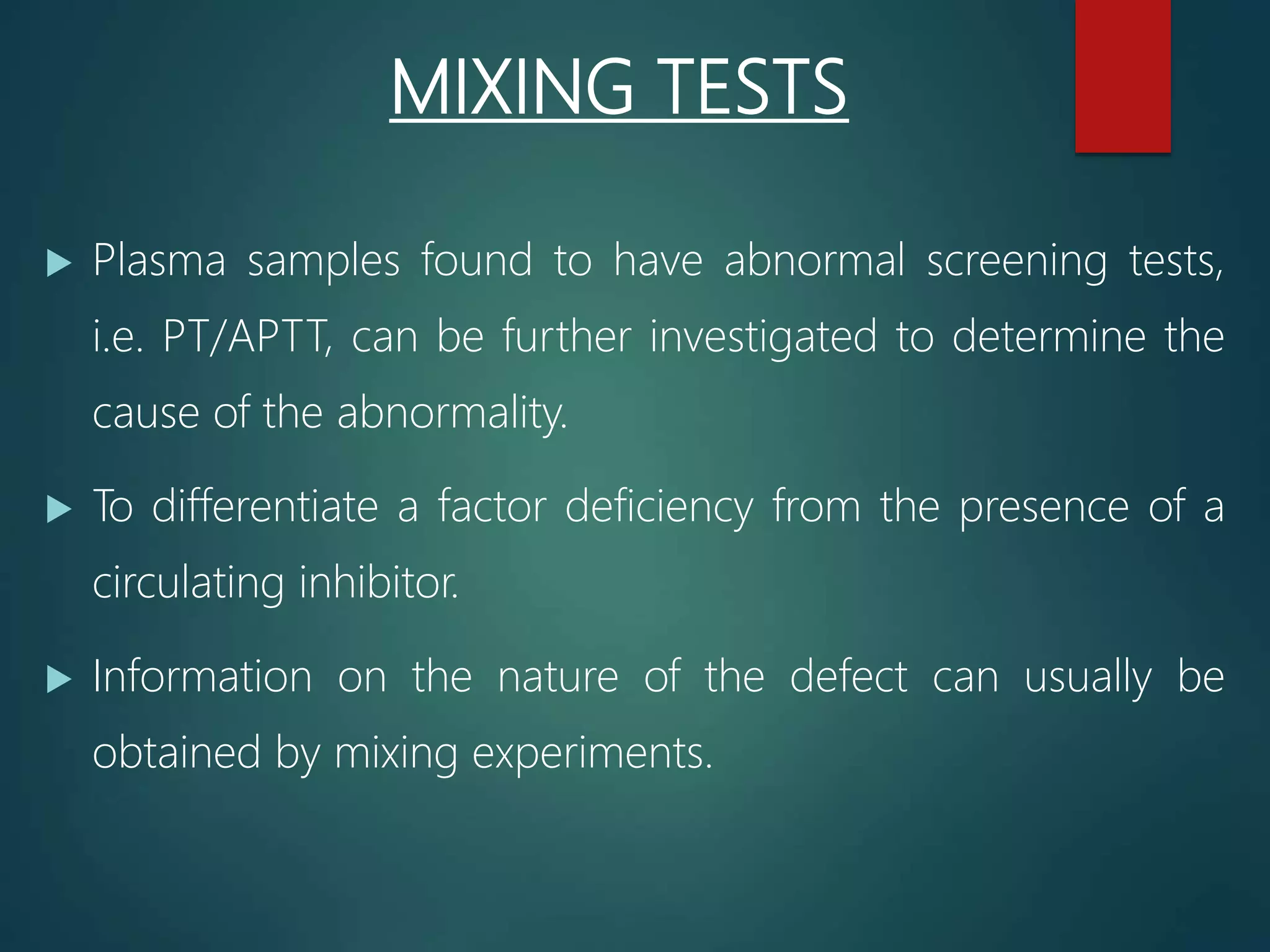 Laboratory investigations in coagulation disorders | PPTX