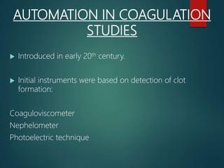 Laboratory investigations in coagulation disorders | PPTX