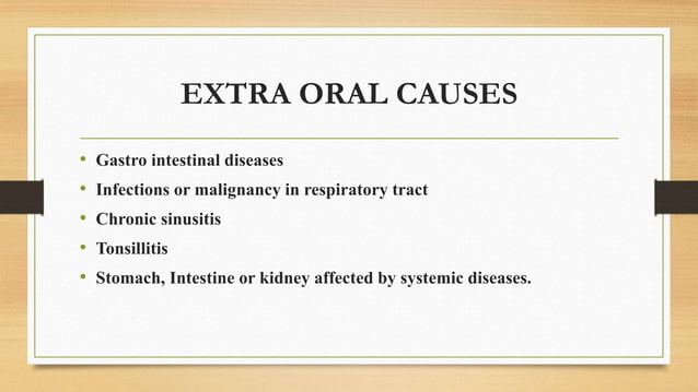HALITOSIS_ diagnosis and management of halitosis | PPTX | Ear, Nose and ...