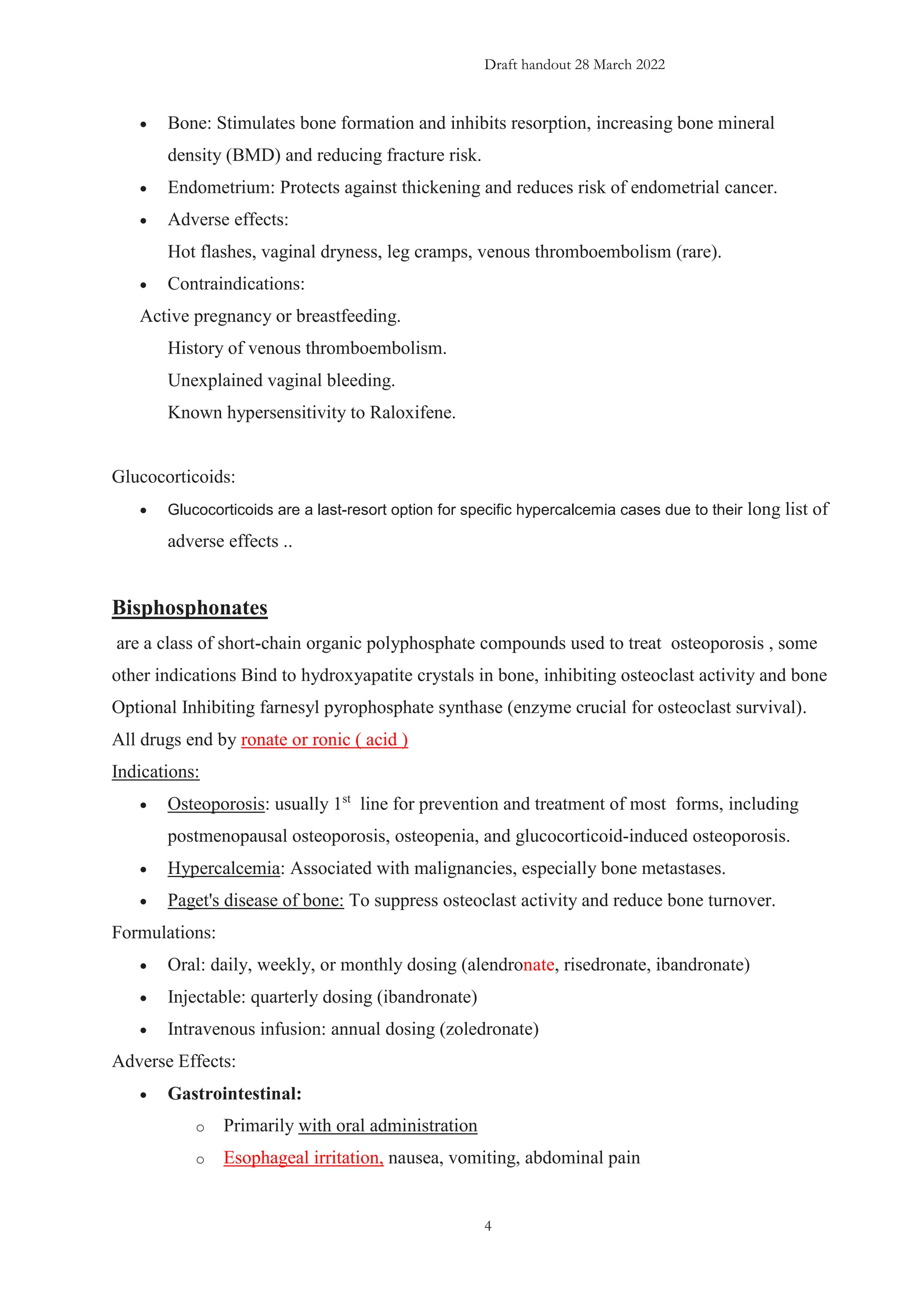 Final handout, pharmacology of drugs used for calcium disorders .docx
